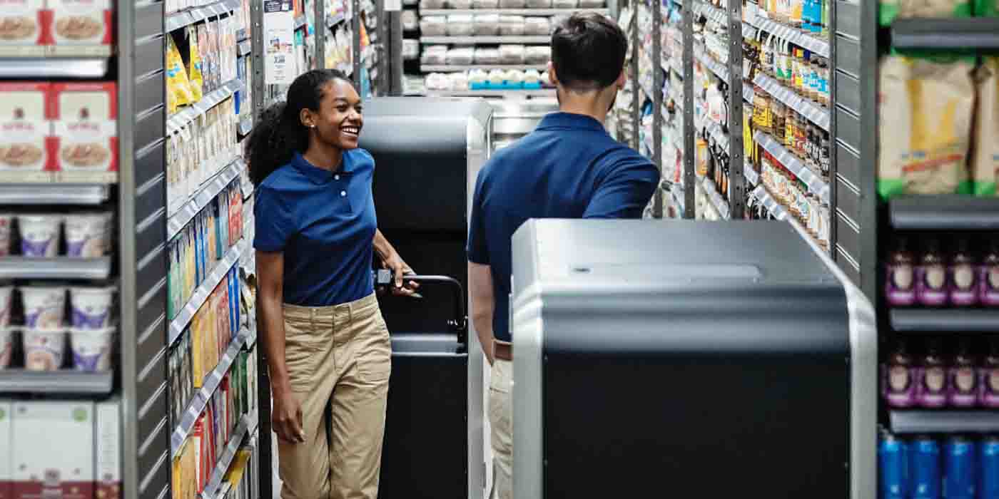 BrightDrop's temp-controlled eCart can store 350 lbs of groceries