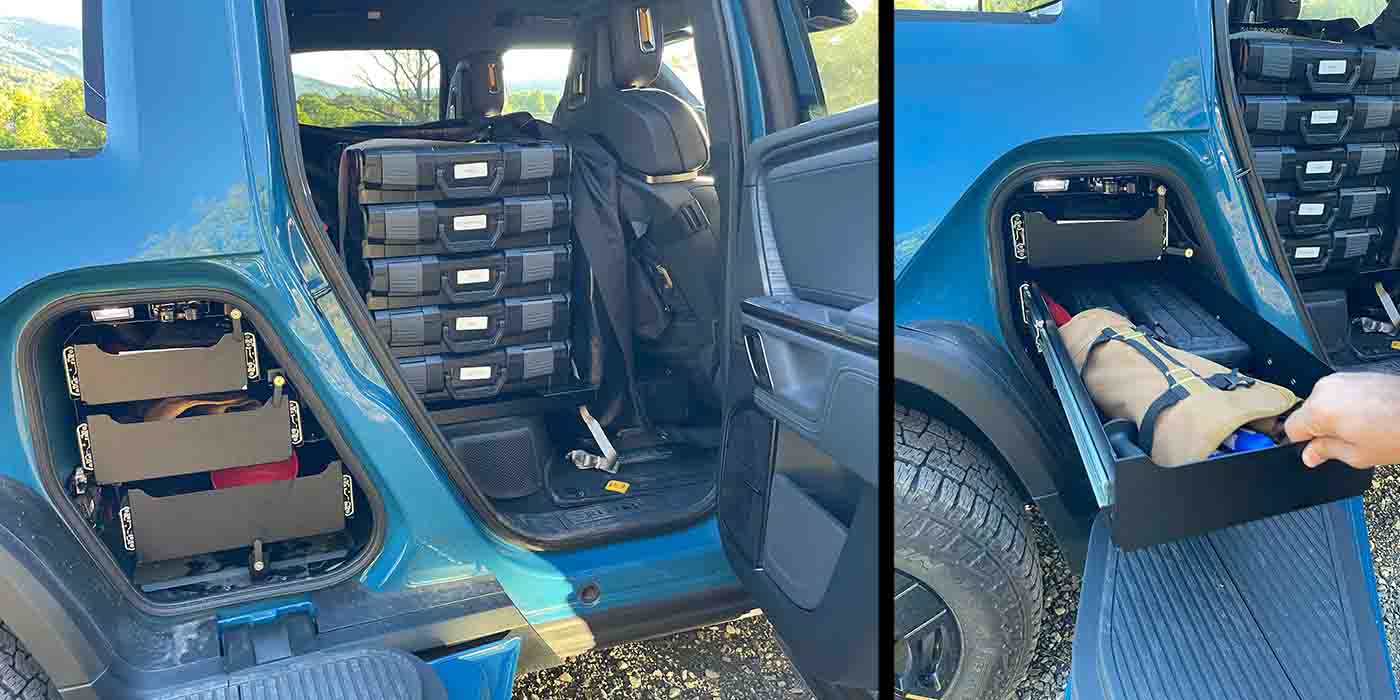 Rivian shows fleet of electric mobile service vans and R1T pickups