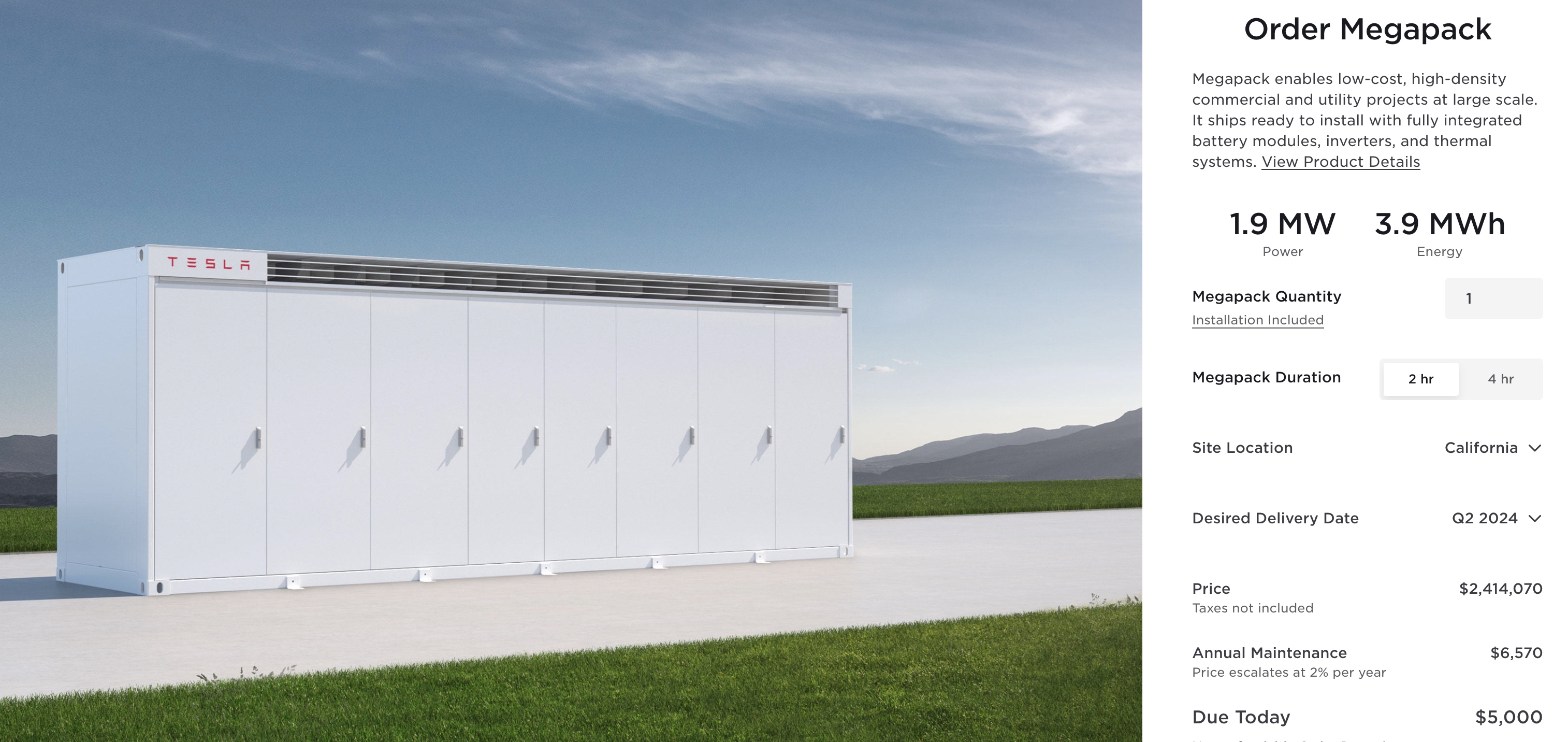 Tesla Megapack update adds interesting specs