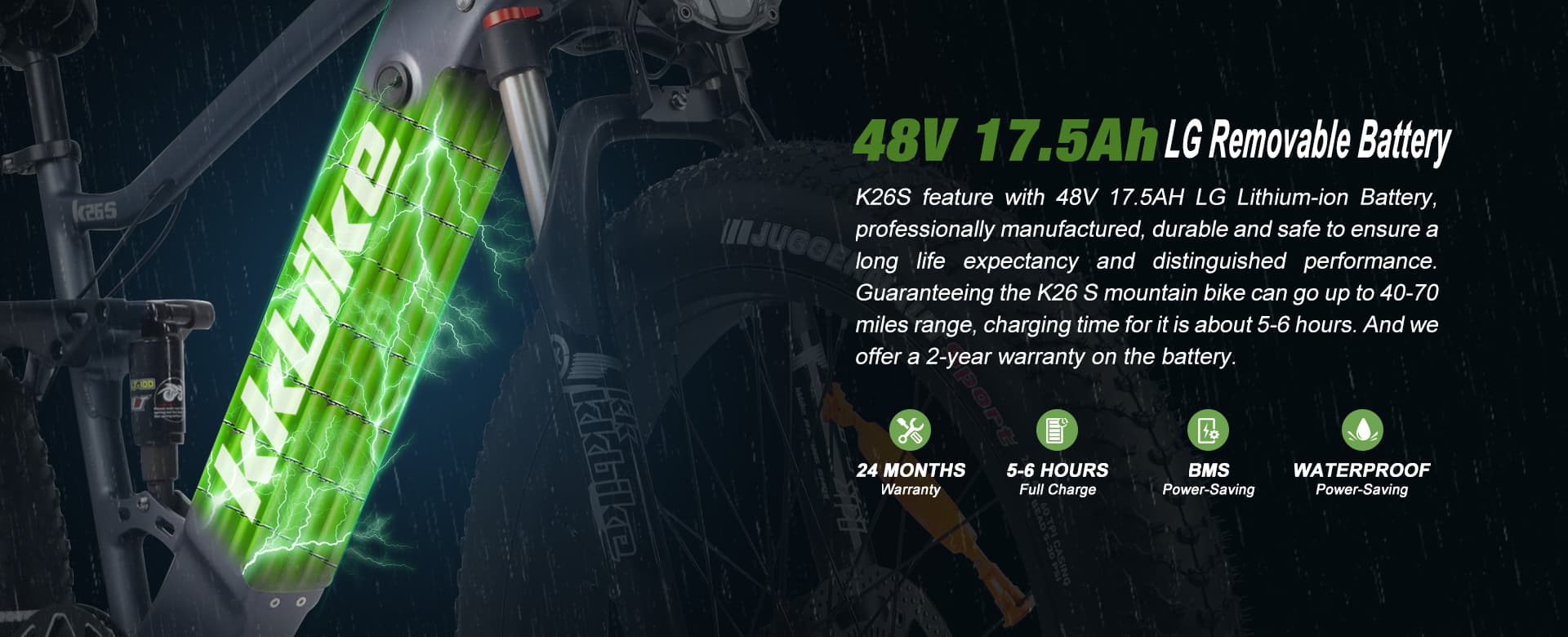 KKBike K26 S full-suspension fat-tire electric bike hits over 30 MPH