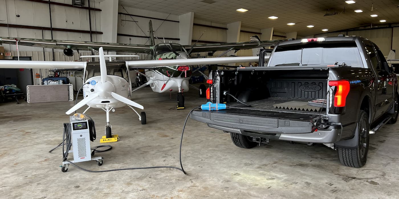 Ford Lightning powers first EV recharged electric plane flight