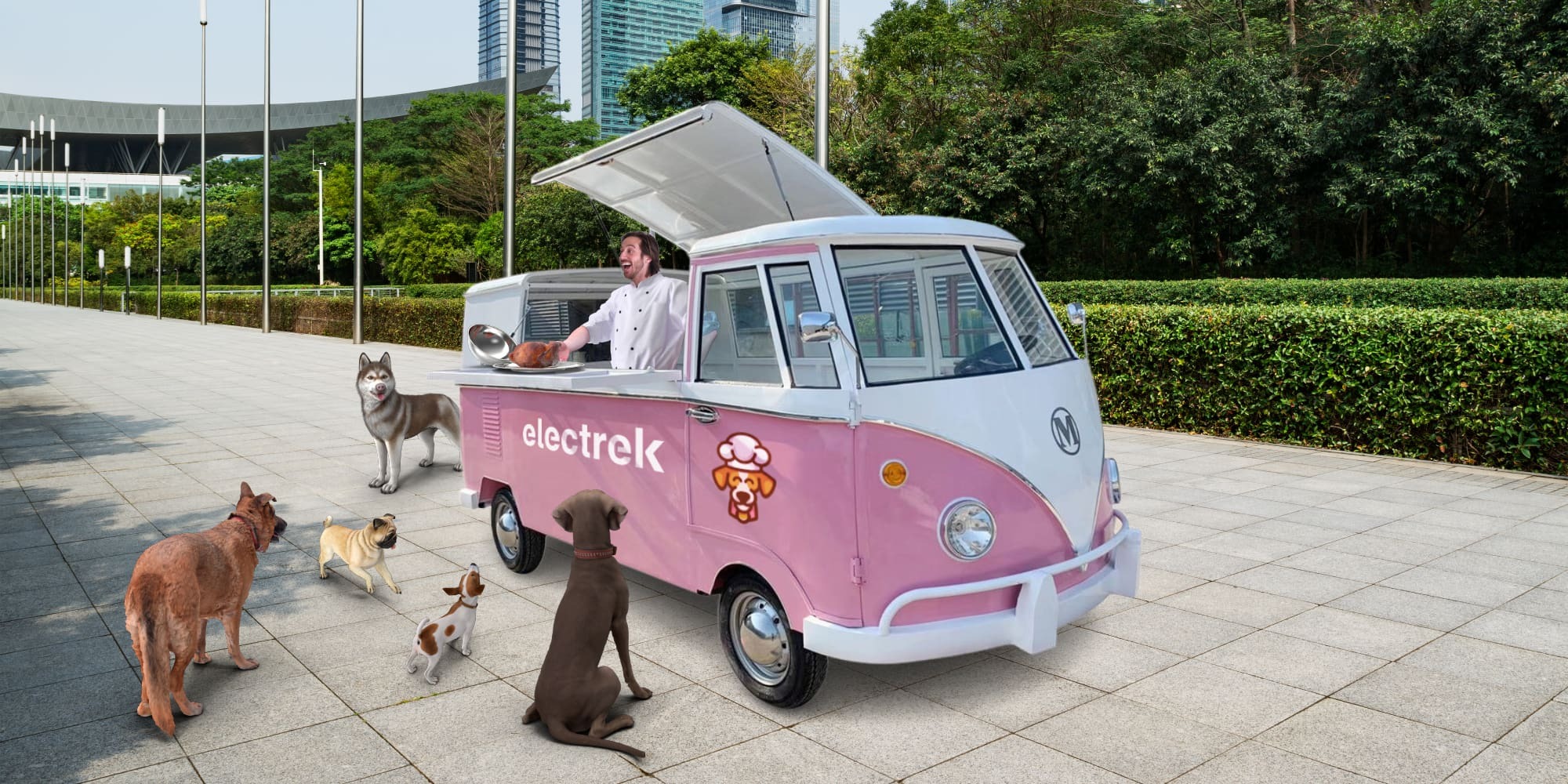 This $2,000 electric VW bus is actually a slick-looking food truck!