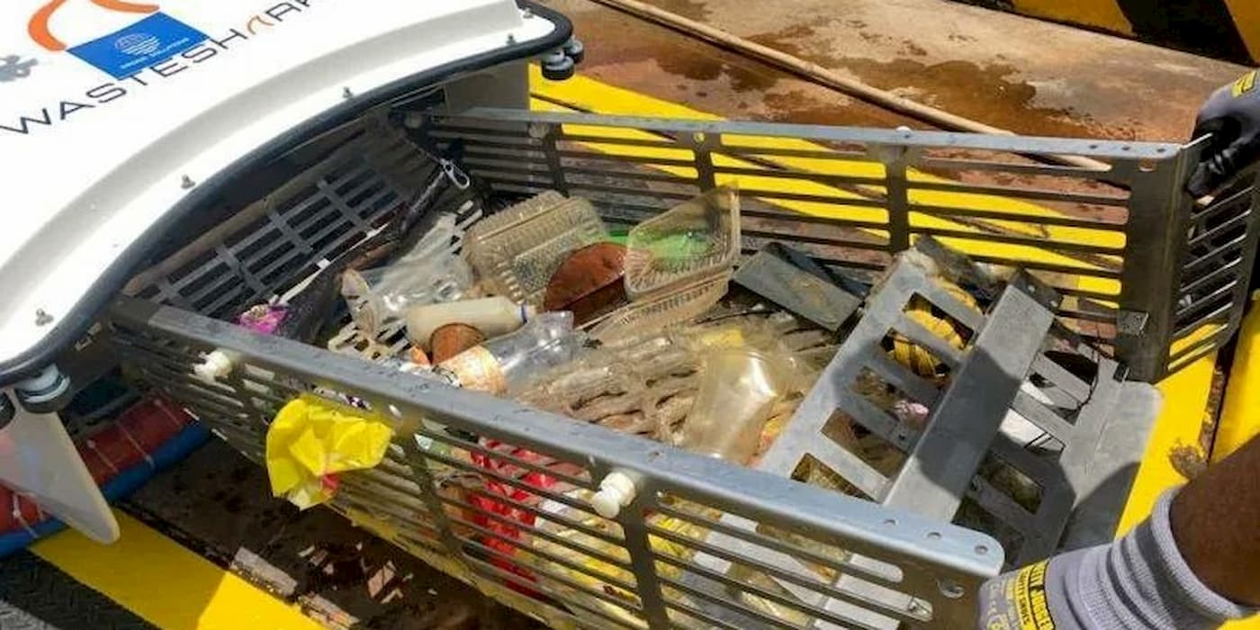 WasteShark is an electric catamaran that eats plastic in the water