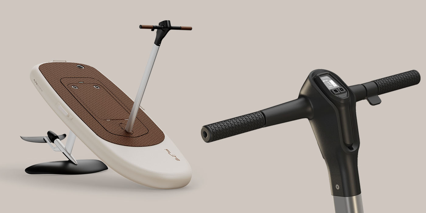 Flite’s new Flitescooter electric hydrofoil has removable handlebars