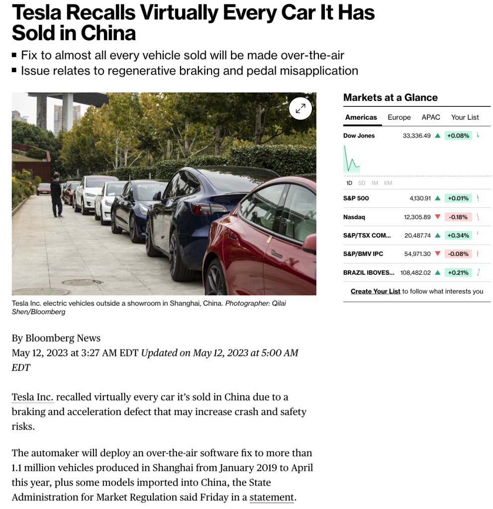 Tesla’s giant 1 million car recall is literally a feature update : r ...