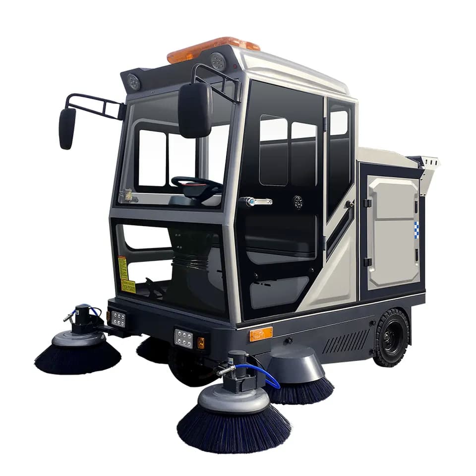 This mini electric street sweeper costs less than a lawn mower