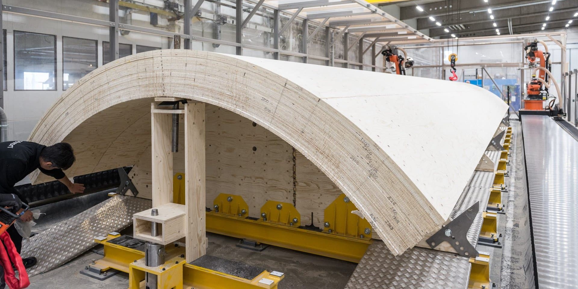 The world's tallest wooden wind turbine tower is nearly complete