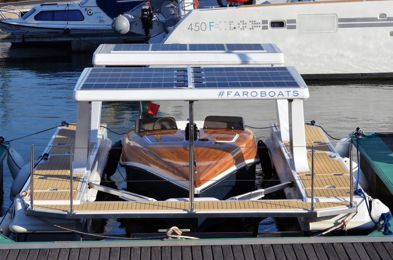 The floating solar PowerDock can recharge electric boats off-grid