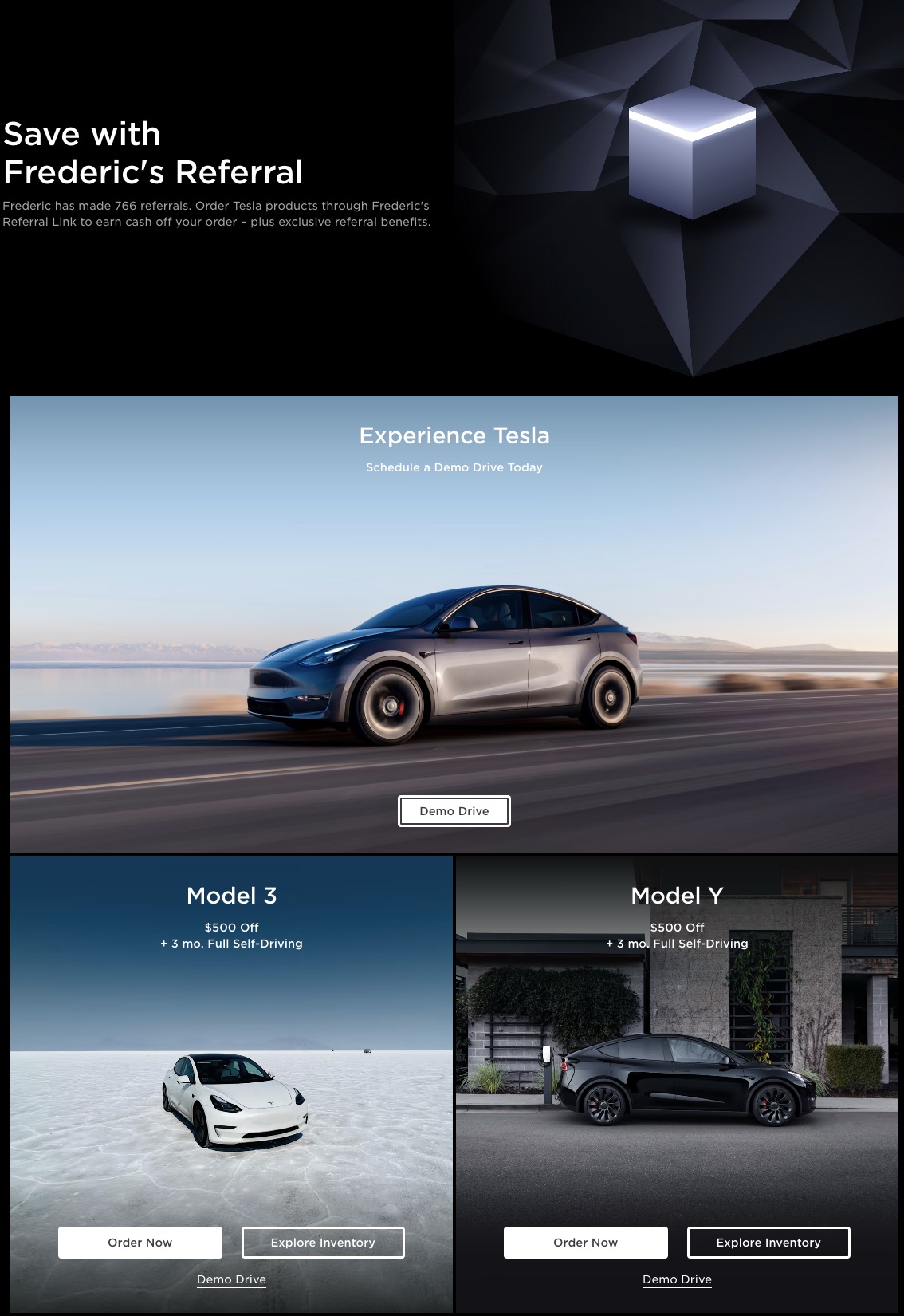 Tesla adds demo drives to its referral program | Electrek