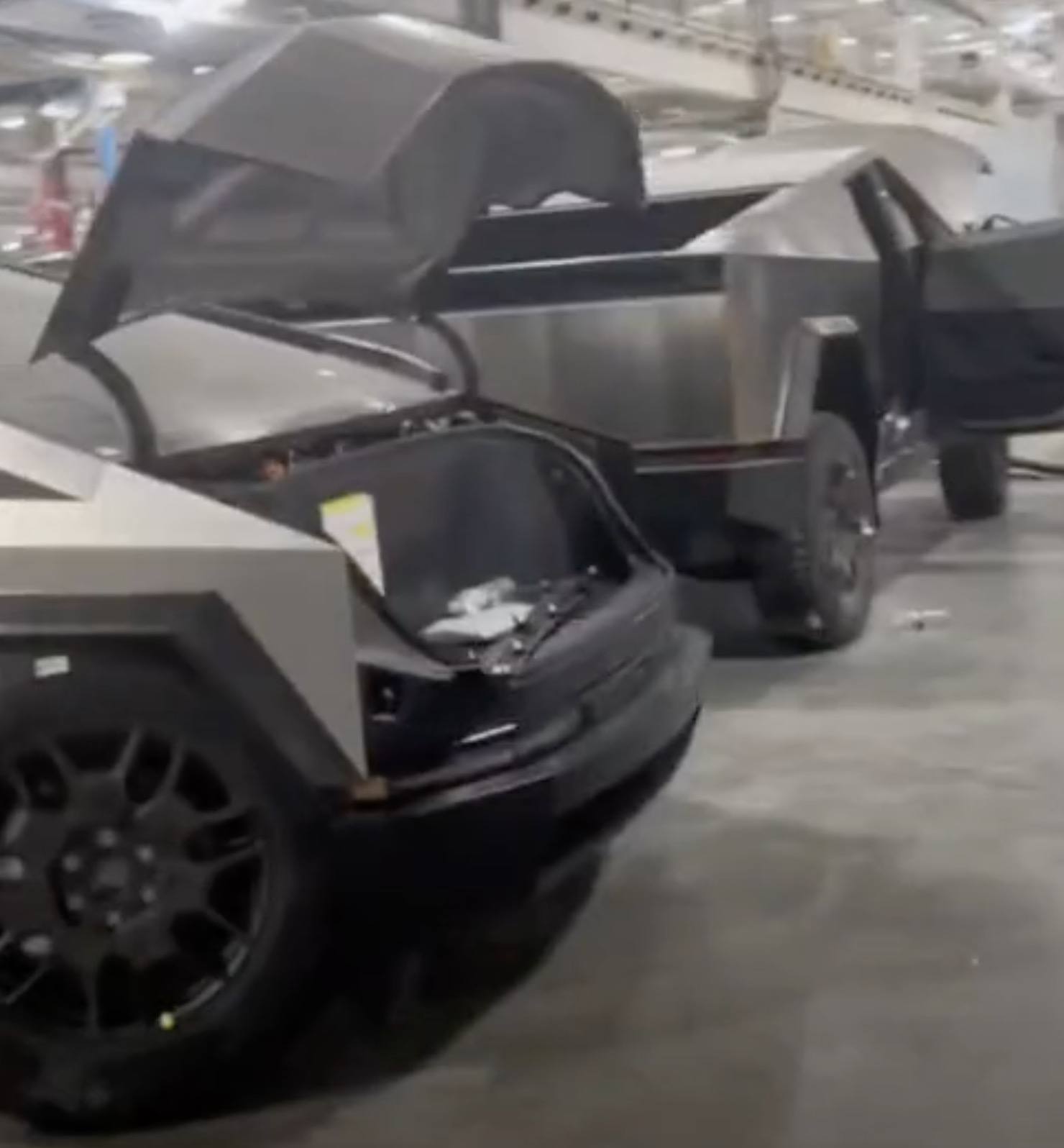 Tesla Cybertruck's small frunk revealed in leaked video | Electrek