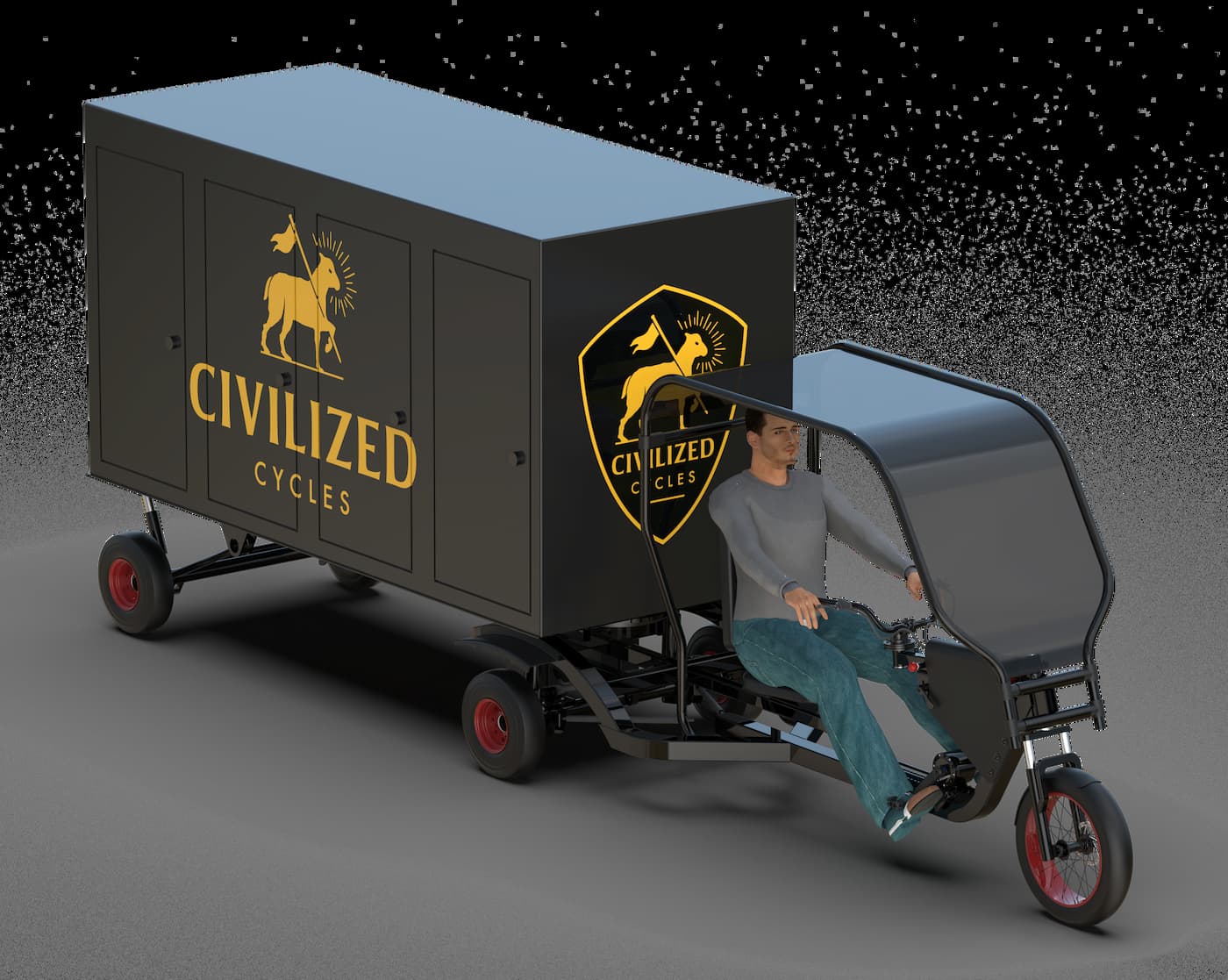 The 'Semi-Trike' is a five-wheeled semi-truck meets electric bike ...