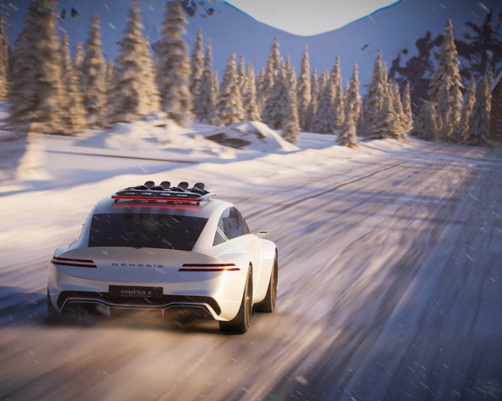 Genesis teases X Snow Speedium EV concept ripping across icy terrain ...