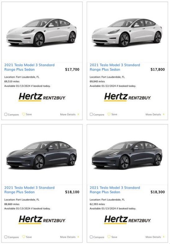 Tesla Model 3s from Hertz are going for as low as $14,000 | Electrek