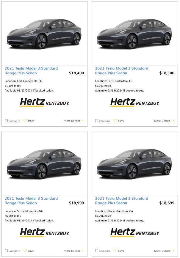 Tesla Model 3s from Hertz are going for as low as $14,000 | Electrek