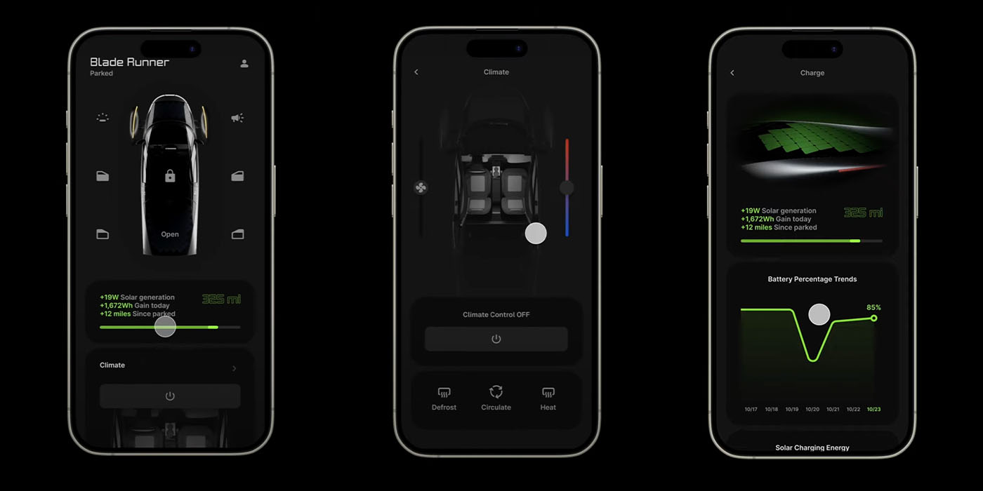 Aptera's latest update offers glimpse at app, batteries, BinC debut