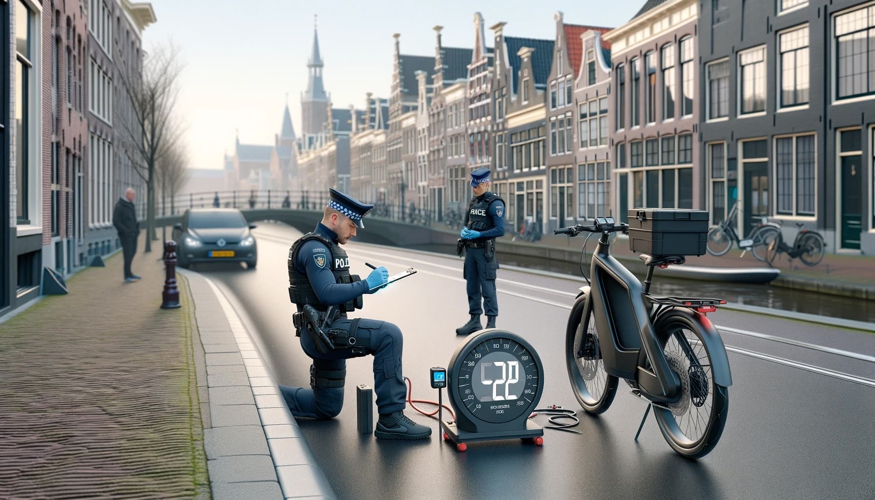 Dutch police have a new trick to measure and catch hot-rod e-bikes