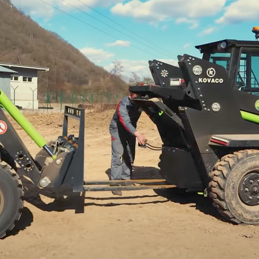 Firstgreen battery swap electric skid steer promises 24 hr job site