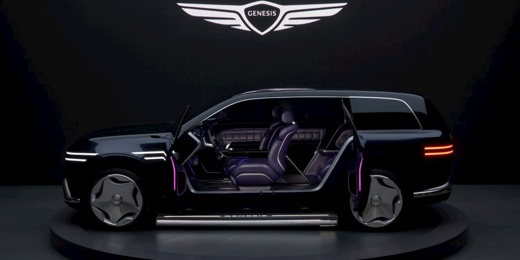 Genesis GV90 ultra-luxe EV caught with coach doors for first time