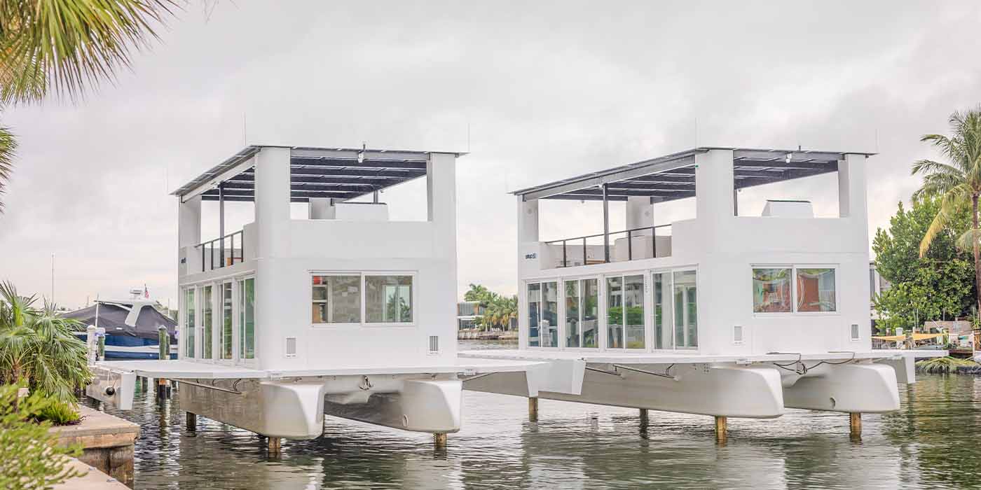 Arkup unveils latest solar-electric modular houseboat with Starlink