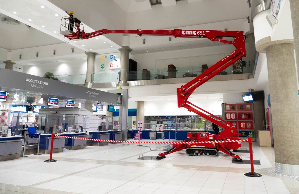 New CMC 65L tracked aerial lift is perfect for indoor adventures