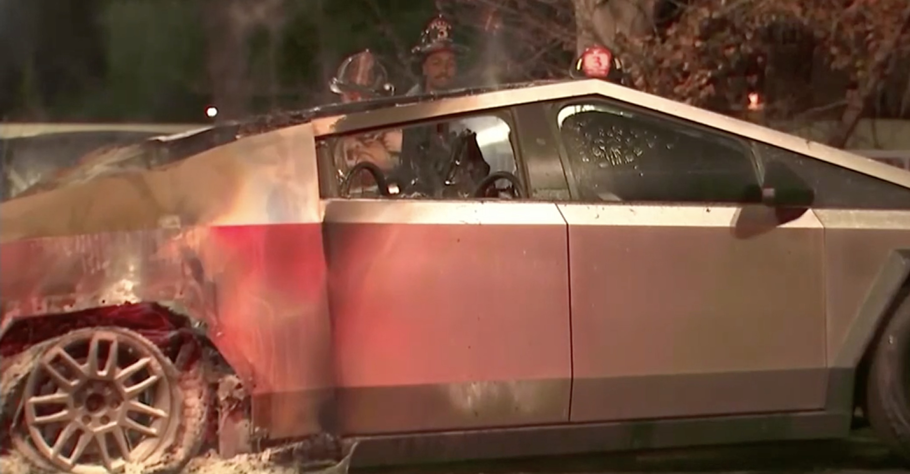 A Tesla Cybertruck burned down at Tesla lot in Atlanta, battery fire ...
