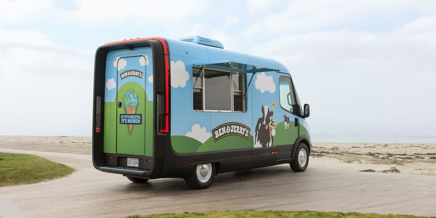 Rivian and Ben and Jerry's team up on a sweet EV ice cream truck