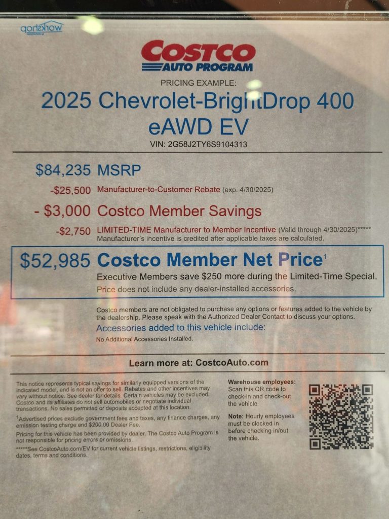 Costco members get MASSIVE $31,250 off Chevy Brightdrop van