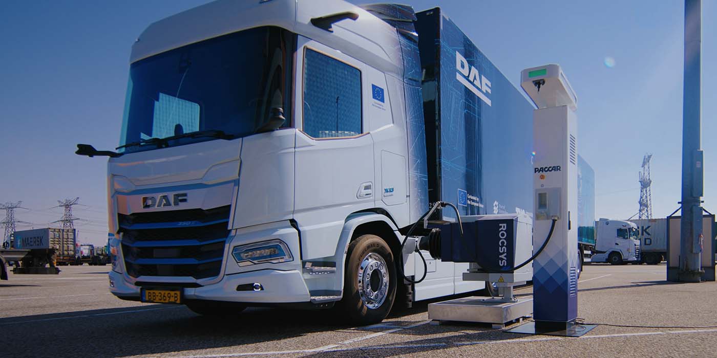 Rocsys shows off tech with a self-charging electric truck [Video]