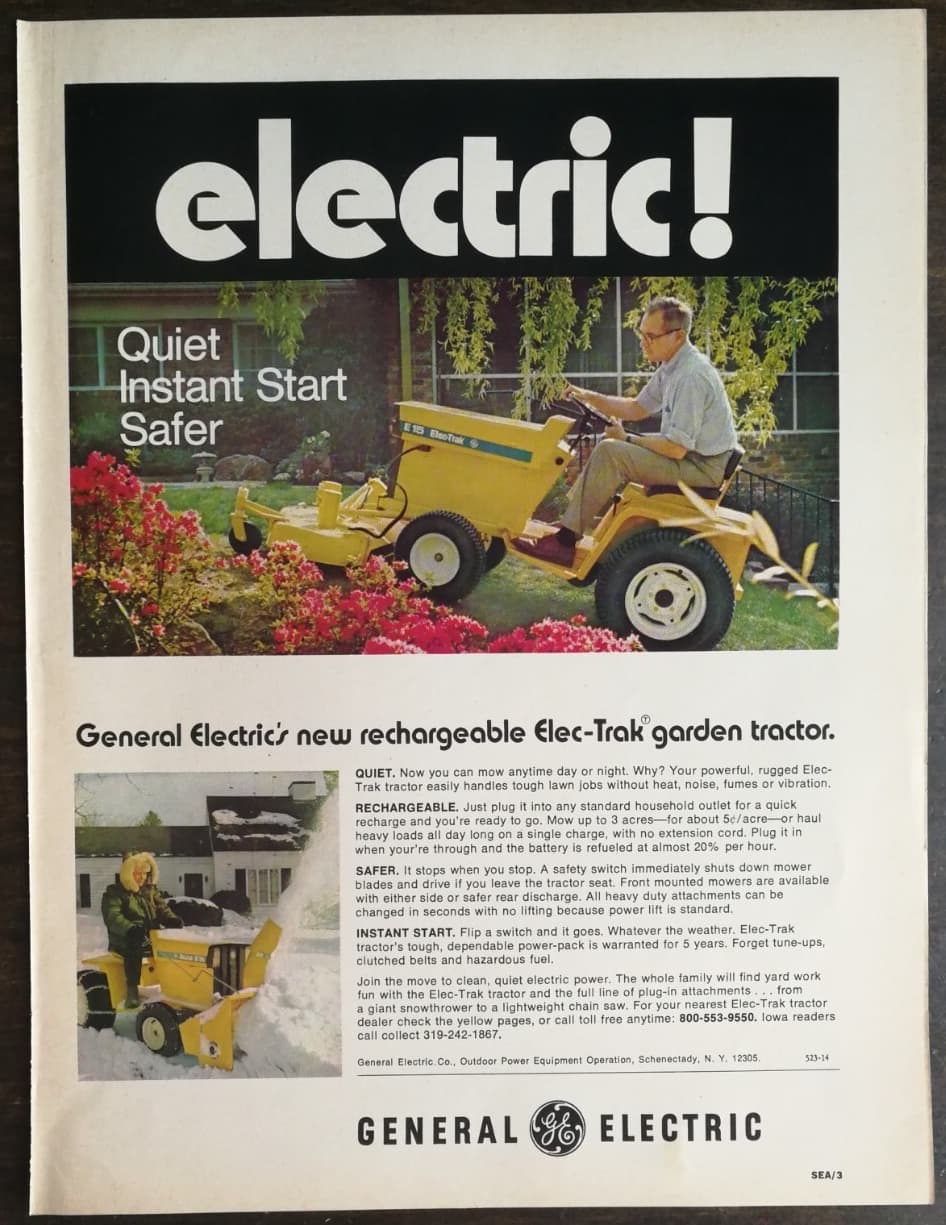 The forgotten 1970s GE electric lawn tractor you've never heard of ...