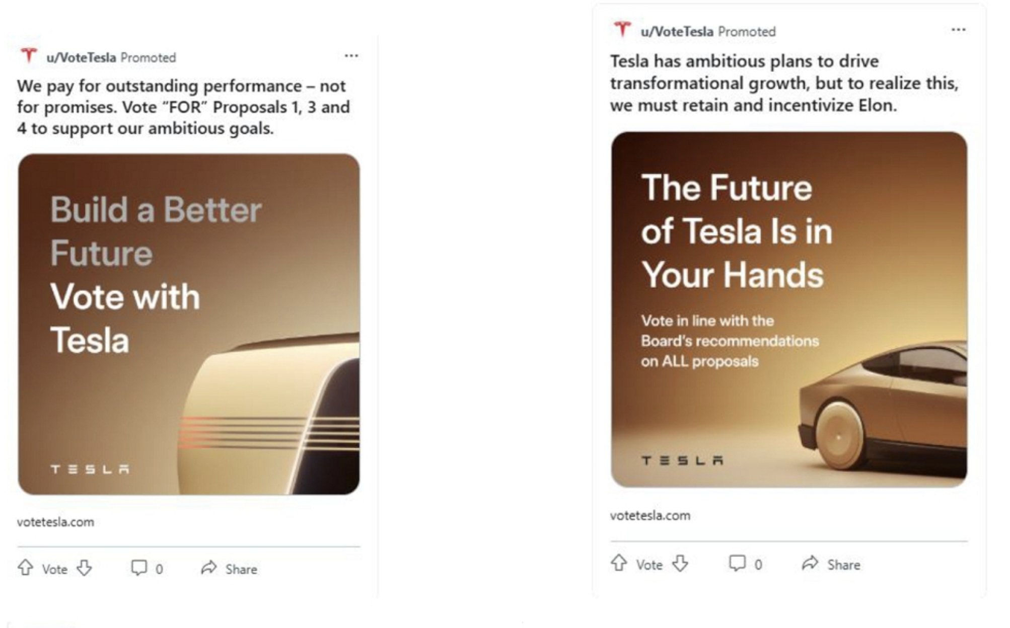 Tesla is now buying ads on Elon Musk's X to get people to vote for his ...