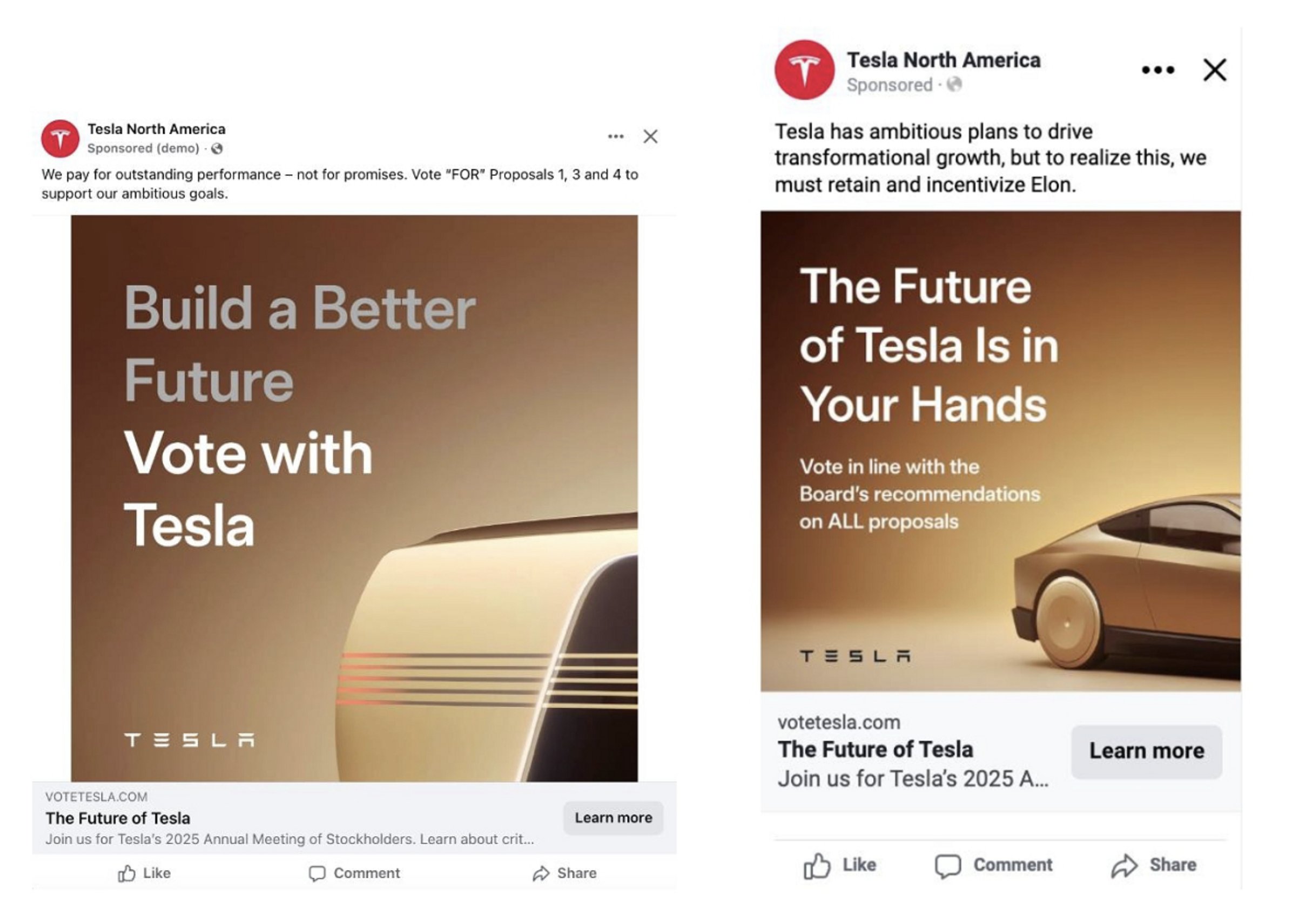 Tesla is now buying ads on Elon Musk's X to get people to vote for his ...