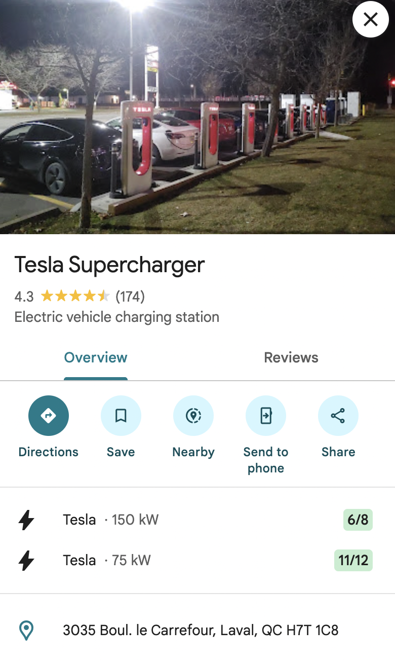 Tesla Supercharger live availability is now in Google Maps | Electrek