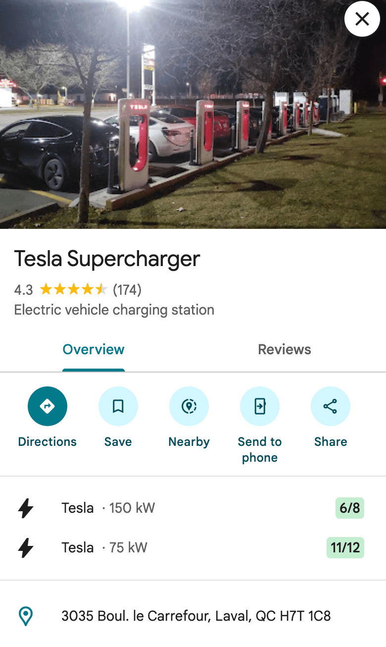 Tesla Supercharger live availability is now in Google Maps | Electrek