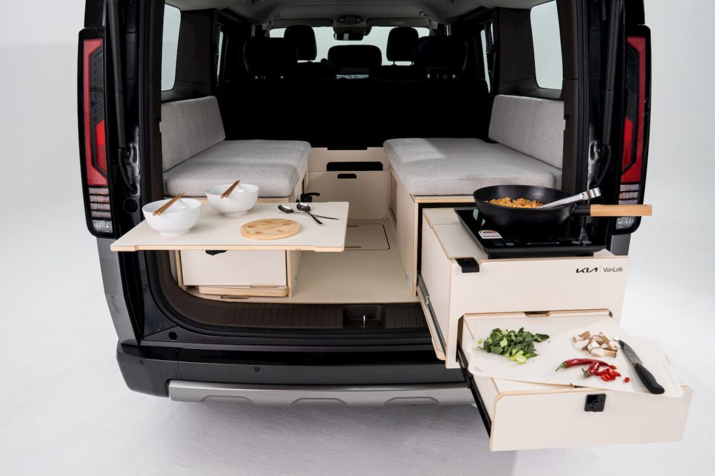 Kia PV5 receives first camping kit for a full-on campsite in minutes