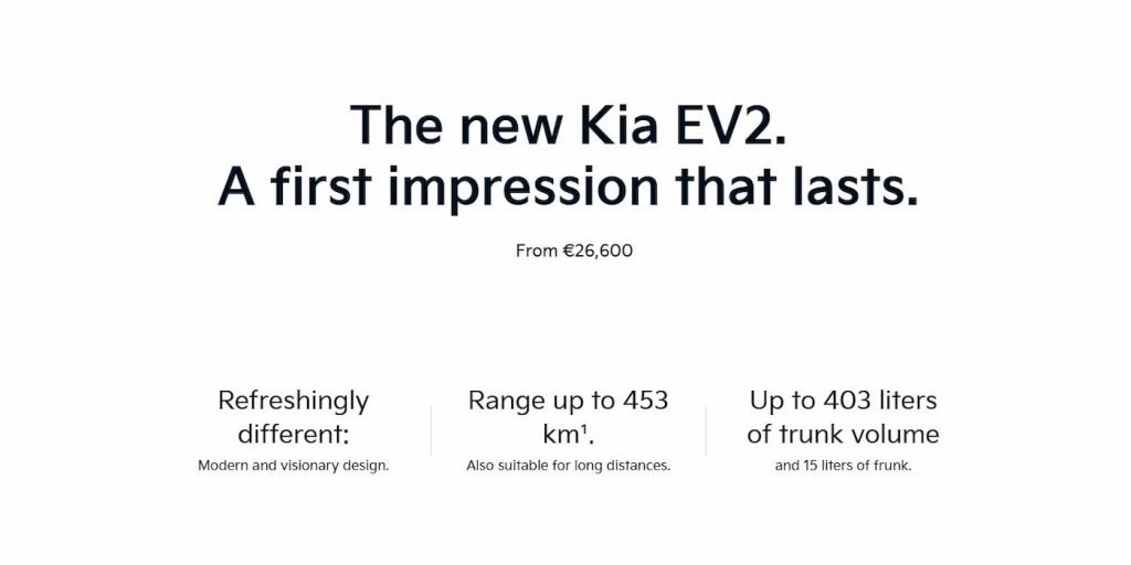 Kia reveals EV2 prices are cheaper than expected